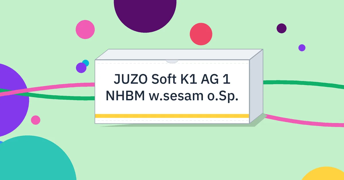 Symbolbild: Packung mit der Aufschrift JUZO Soft K1 AG 1 NHBM w.sesam o.Sp. (PZN 14995452) – Verfügbarkeit und Bezug in Apotheken in Frankfurt am Main