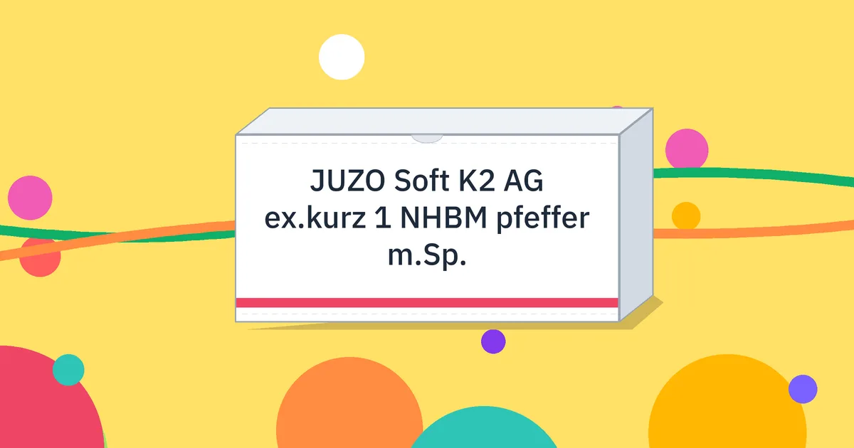 Symbolbild: Packung mit der Aufschrift JUZO Soft K2 AG ex.kurz 1 NHBM pfeffer m.Sp. (PZN 15021404) – Verfügbarkeit und Bezug in Apotheken in Frankfurt am Main