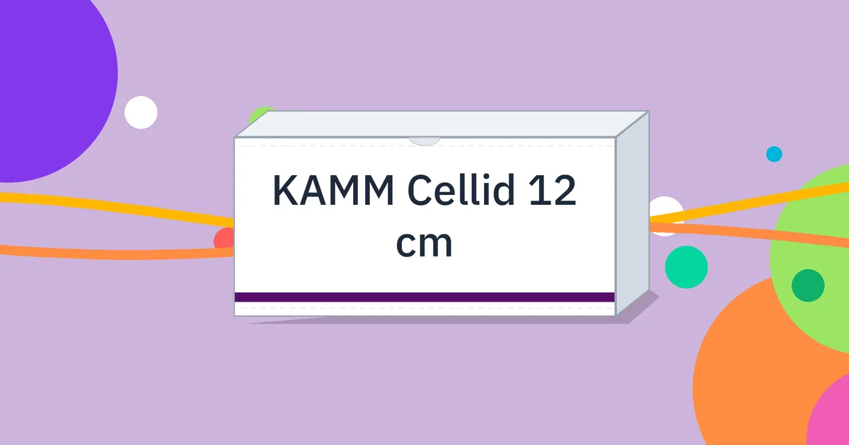 Symbolbild: Packung mit der Aufschrift KAMM Cellid 12 cm (PZN 17289772) – Verfügbarkeit und Bezug in Apotheken in Frankfurt am Main
