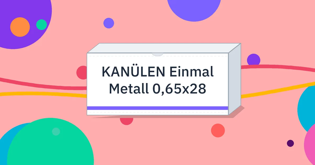 Symbolbild: Packung mit der Aufschrift KANÜLEN Einmal Metall 0,65x28 (PZN 01965136) – Verfügbarkeit und Bezug in Apotheken in Frankfurt am Main