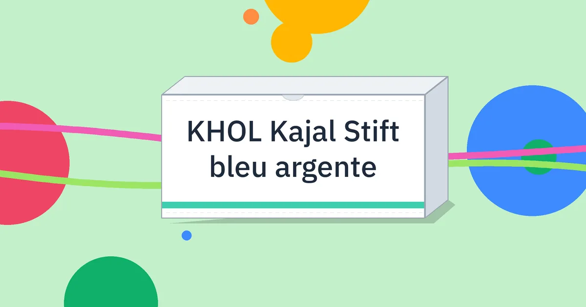 Symbolbild: Packung mit der Aufschrift KHOL Kajal Stift bleu argente (PZN 20687447) – Verfügbarkeit und Bezug in Apotheken in Frankfurt am Main