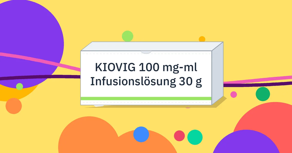 Symbolbild: Packung mit der Aufschrift KIOVIG 100 mg-ml Infusionslösung 30 g (PZN 11171897) – Verfügbarkeit und Bezug in Apotheken in Frankfurt am Main