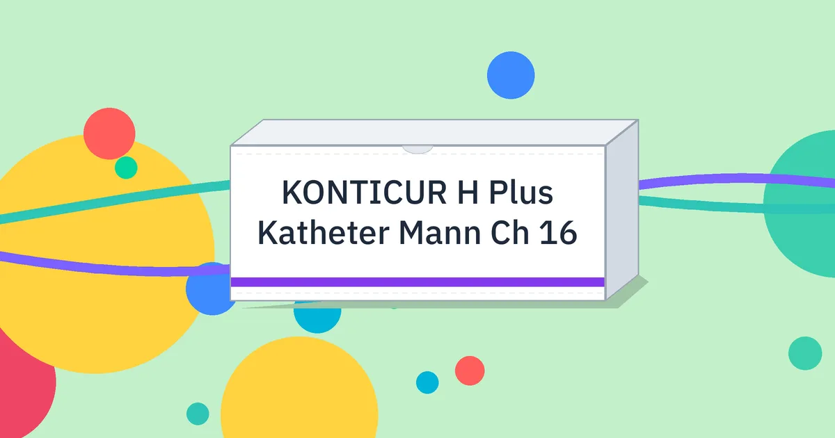 Symbolbild: Packung mit der Aufschrift KONTICUR H Plus Katheter Mann Ch 16 (PZN 20022788) – Verfügbarkeit und Bezug in Apotheken in Frankfurt am Main
