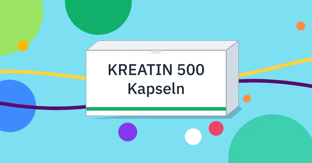 Symbolbild: Packung mit der Aufschrift KREATIN 500 Kapseln (PZN 08665532) – Verfügbarkeit und Bezug in Apotheken in Frankfurt am Main