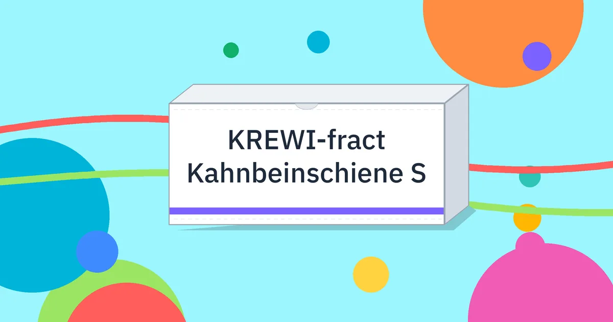Symbolbild: Packung mit der Aufschrift KREWI-fract Kahnbeinschiene S (PZN 17300433) – Verfügbarkeit und Bezug in Apotheken in Frankfurt am Main
