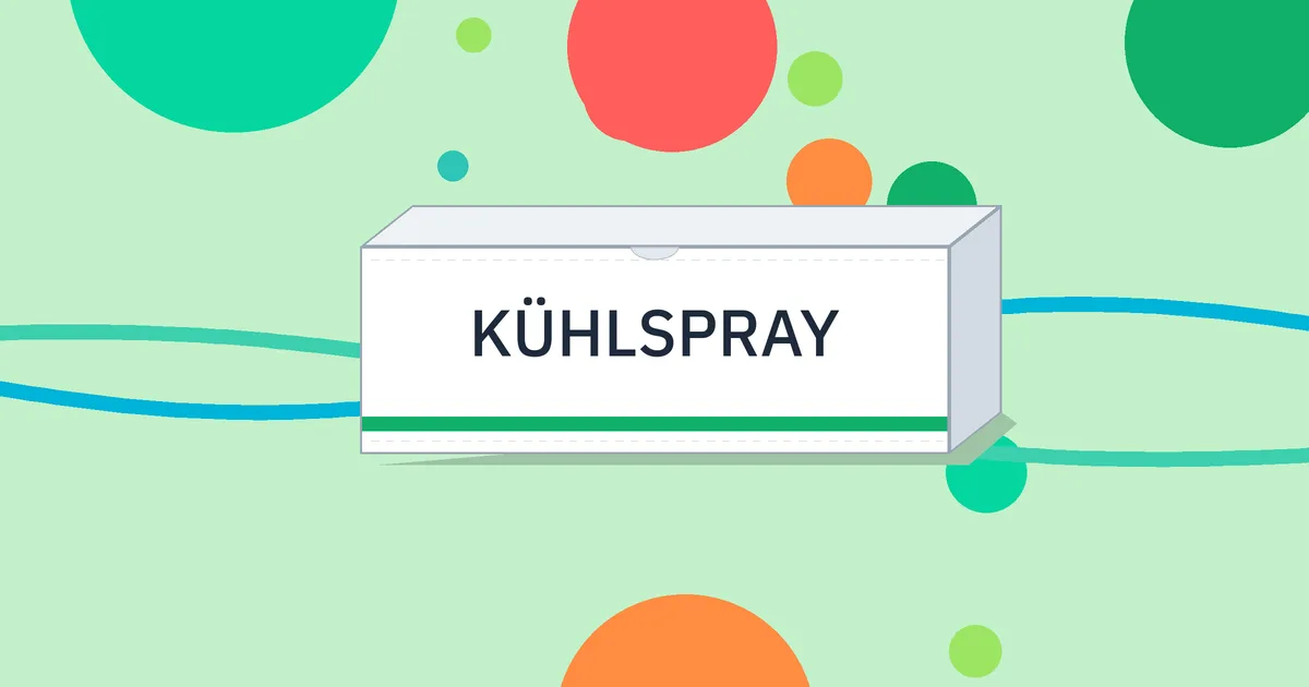 Symbolbild: Packung mit der Aufschrift KÜHLSPRAY (PZN 14400074) – Verfügbarkeit und Bezug in Apotheken in Frankfurt am Main