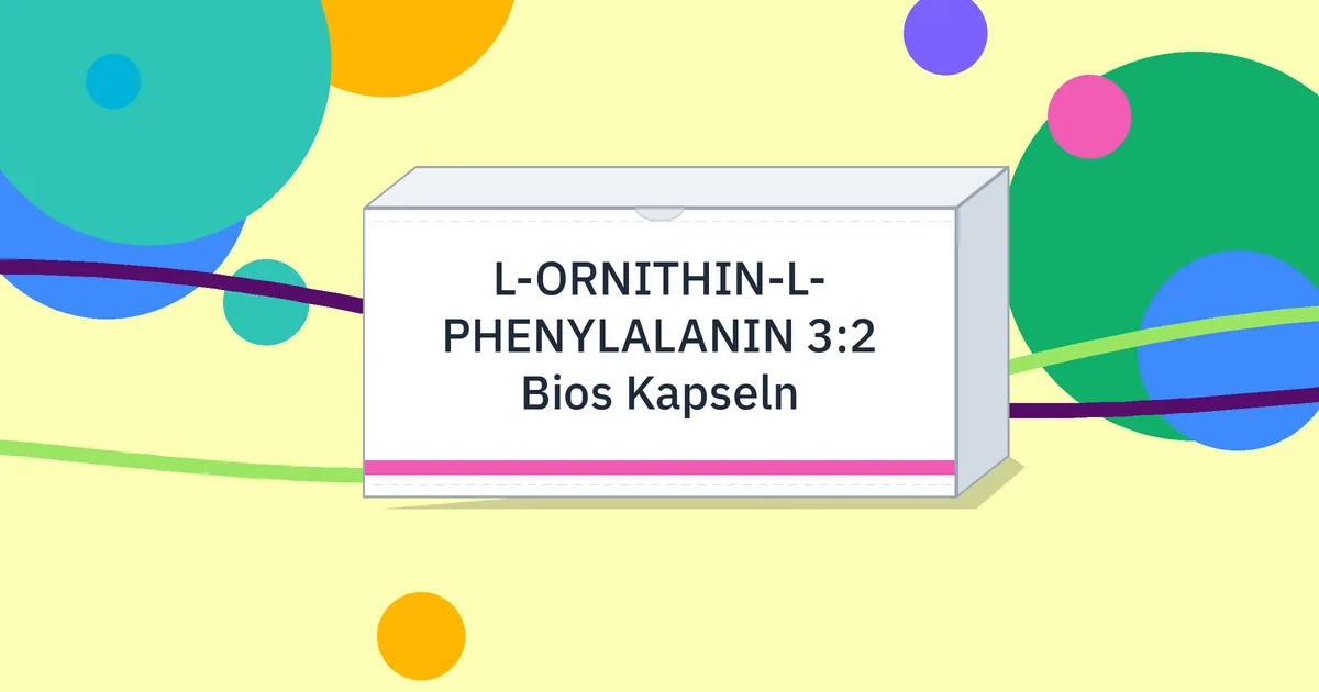 Symbolbild: Packung mit der Aufschrift L-ORNITHIN-L-PHENYLALANIN 3:2 Bios Kapseln (PZN 05981445) – Verfügbarkeit und Bezug in Apotheken in Frankfurt am Main