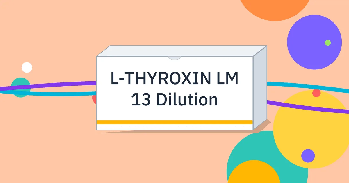 Symbolbild: Packung mit der Aufschrift L-THYROXIN LM 13 Dilution (PZN 12928492) – Verfügbarkeit und Bezug in Apotheken in Frankfurt am Main