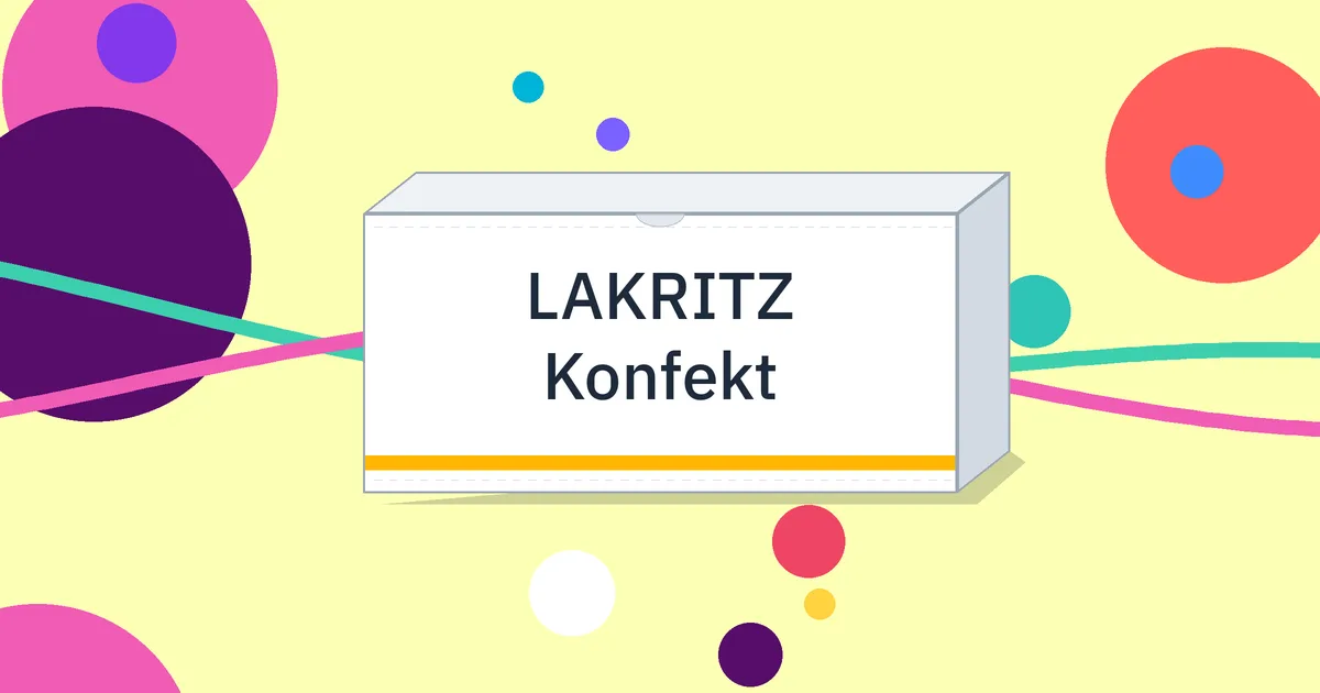 Symbolbild: Packung mit der Aufschrift LAKRITZ Konfekt (PZN 02455207) – Verfügbarkeit und Bezug in Apotheken in Frankfurt am Main