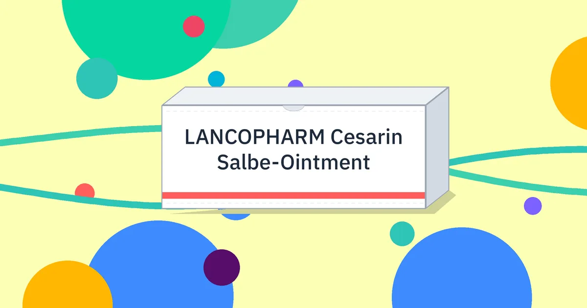Symbolbild: Packung mit der Aufschrift LANCOPHARM Cesarin Salbe-Ointment (PZN 20126097) – Verfügbarkeit und Bezug in Apotheken in Frankfurt am Main