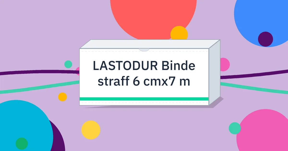 Symbolbild: Packung mit der Aufschrift LASTODUR Binde straff 6 cmx7 m (PZN 13744386) – Verfügbarkeit und Bezug in Apotheken in Frankfurt am Main