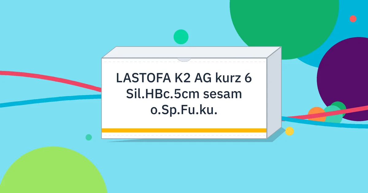 Symbolbild: Packung mit der Aufschrift LASTOFA K2 AG kurz 6 Sil.HBc.5cm sesam o.Sp.Fu.ku. (PZN 13807922) – Verfügbarkeit und Bezug in Apotheken in Frankfurt am Main