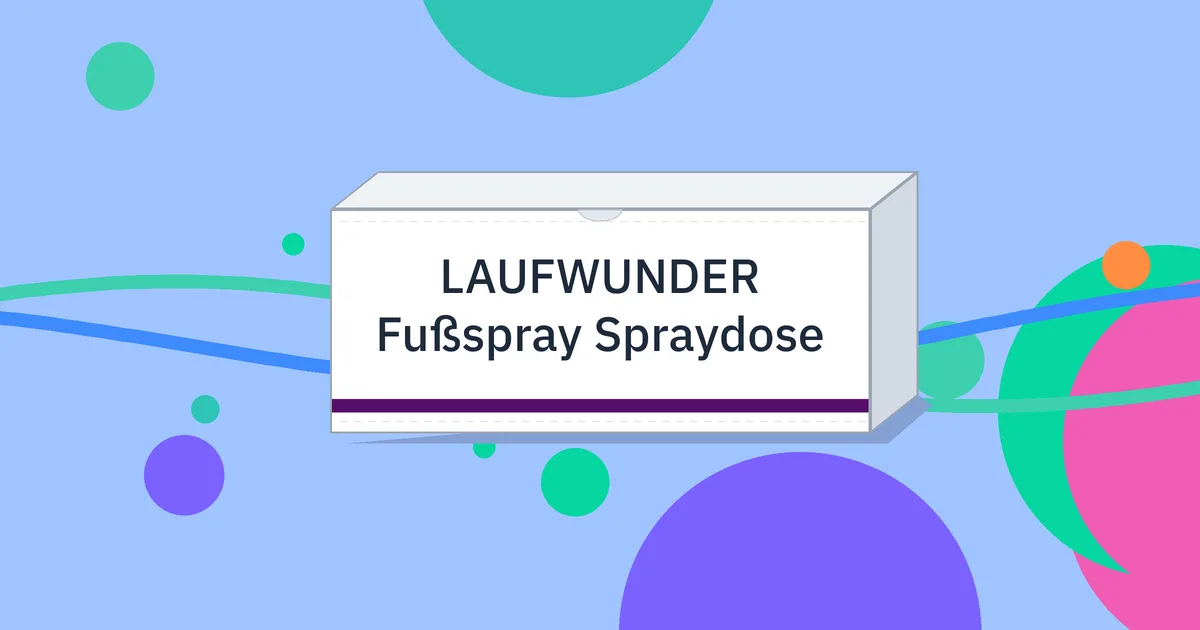 Symbolbild: Packung mit der Aufschrift LAUFWUNDER Fußspray Spraydose (PZN 12337093) – Verfügbarkeit und Bezug in Apotheken in Frankfurt am Main