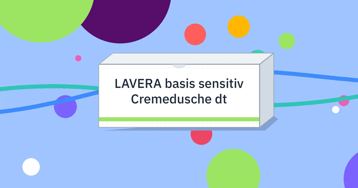 Symbolbild: Packung mit der Aufschrift LAVERA basis sensitiv Cremedusche dt (PZN 17502846) – Verfügbarkeit und Bezug in Apotheken in Frankfurt am Main