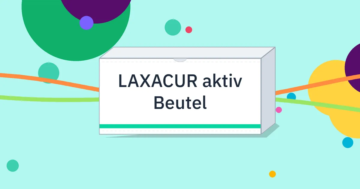 Symbolbild: Packung mit der Aufschrift LAXACUR aktiv Beutel (PZN 09486033) – Verfügbarkeit und Bezug in Apotheken in Frankfurt am Main