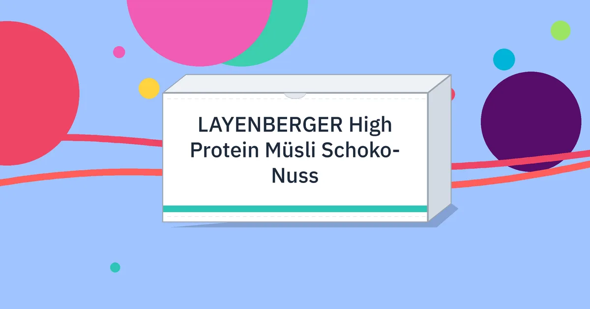Symbolbild: Packung mit der Aufschrift LAYENBERGER High Protein Müsli Schoko-Nuss (PZN 18214285) – Verfügbarkeit und Bezug in Apotheken in Frankfurt am Main