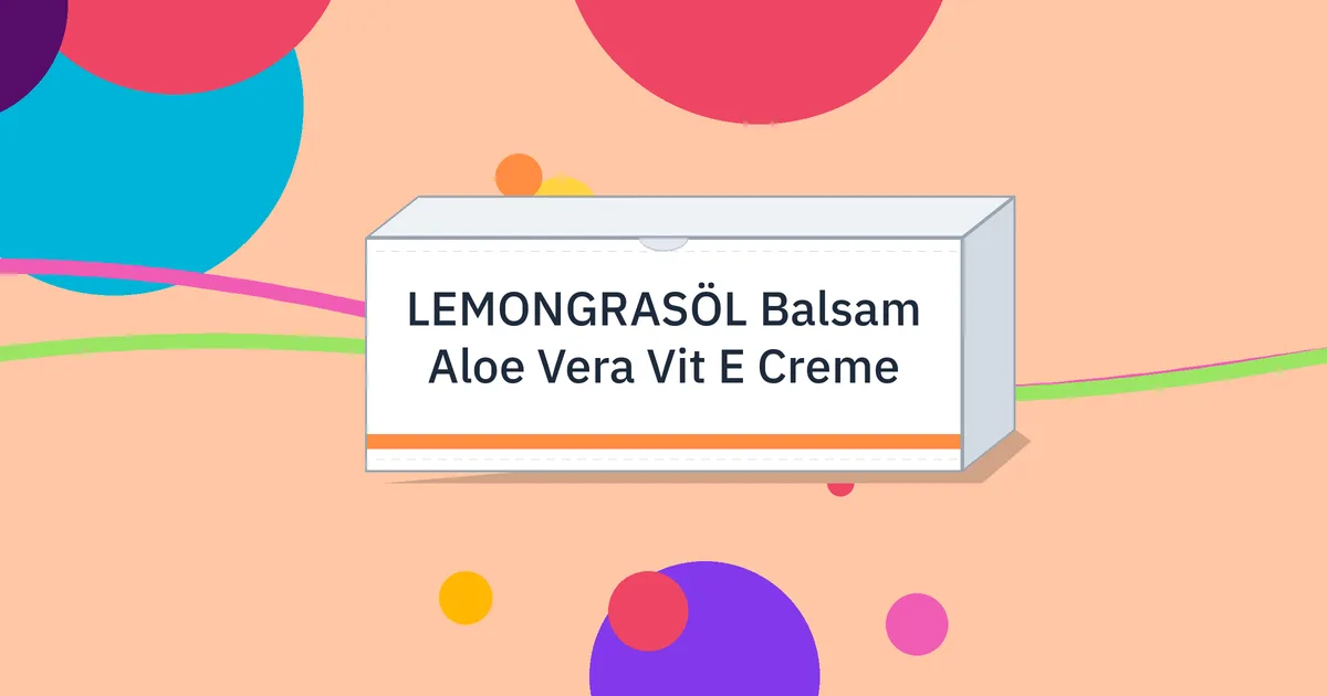 Symbolbild: Packung mit der Aufschrift LEMONGRASÖL Balsam Aloe Vera Vit E Creme (PZN 18212866) – Verfügbarkeit und Bezug in Apotheken in Frankfurt am Main