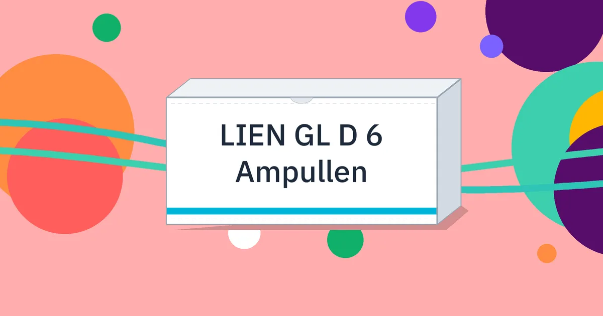 Symbolbild: Packung mit der Aufschrift LIEN GL D 6 Ampullen (PZN 02829889) – Verfügbarkeit und Bezug in Apotheken in Frankfurt am Main