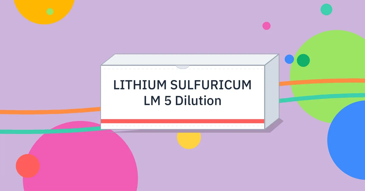 Symbolbild: Packung mit der Aufschrift LITHIUM SULFURICUM LM 5 Dilution (PZN 12932861) – Verfügbarkeit und Bezug in Apotheken in Frankfurt am Main