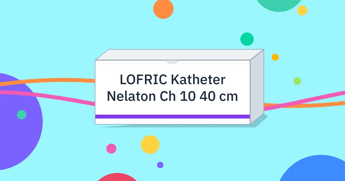 Symbolbild: Packung mit der Aufschrift LOFRIC Katheter Nelaton Ch 10 40 cm (PZN 16671630) – Verfügbarkeit und Bezug in Apotheken in Frankfurt am Main