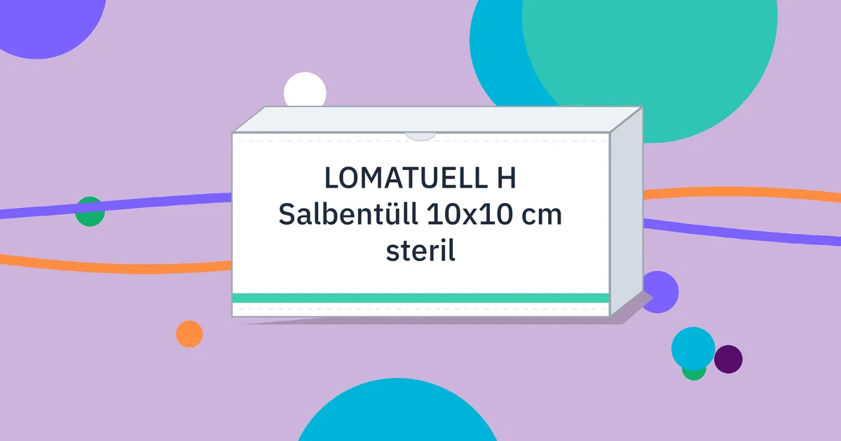 Symbolbild: Packung mit der Aufschrift LOMATUELL H Salbentüll 10x10 cm steril (PZN 17839706) – Verfügbarkeit und Bezug in Apotheken in Frankfurt am Main