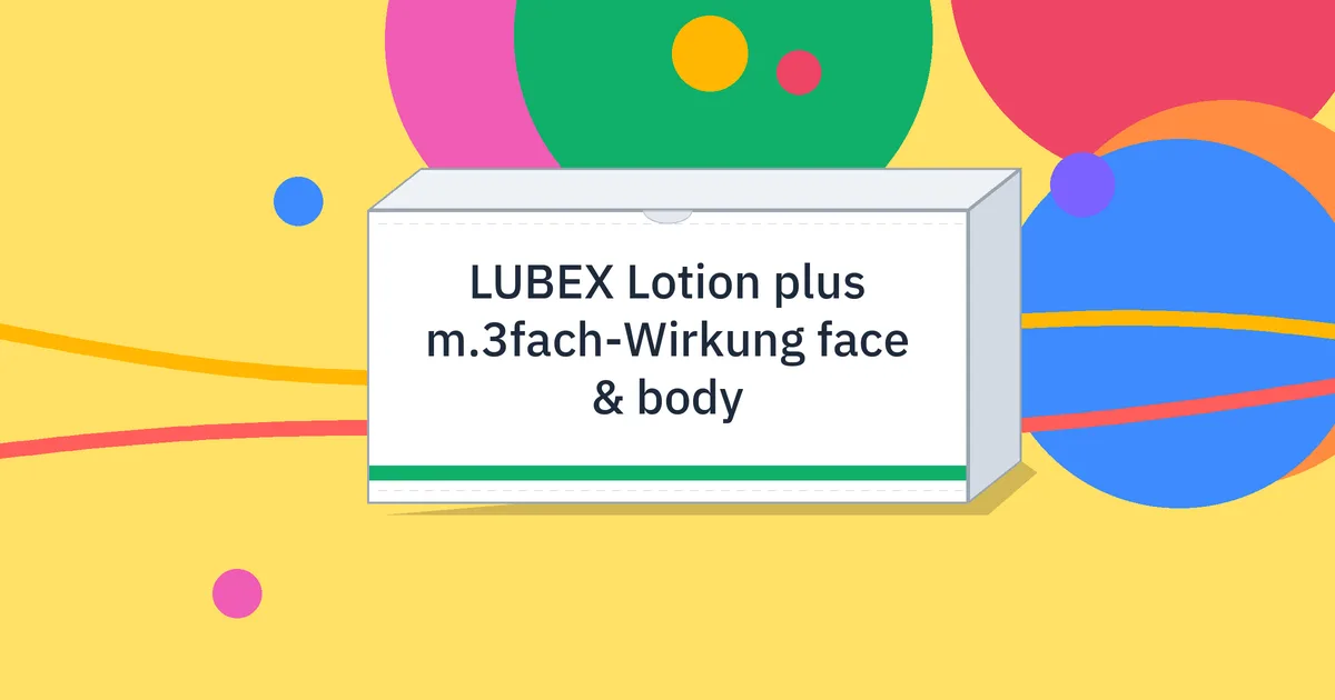 Symbolbild: Packung mit der Aufschrift LUBEX Lotion plus m.3fach-Wirkung face & body (PZN 17439852) – Verfügbarkeit und Bezug in Apotheken in Frankfurt am Main