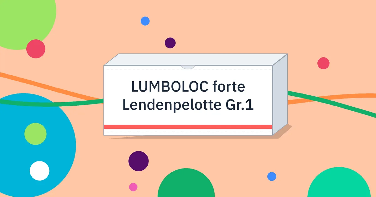 Symbolbild: Packung mit der Aufschrift LUMBOLOC forte Lendenpelotte Gr.1 (PZN 05369141) – Verfügbarkeit und Bezug in Apotheken in Frankfurt am Main