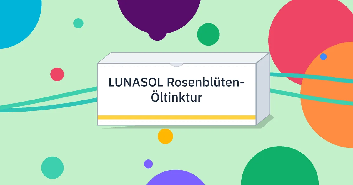 Symbolbild: Packung mit der Aufschrift LUNASOL Rosenblüten-Öltinktur (PZN 19755735) – Verfügbarkeit und Bezug in Apotheken in Frankfurt am Main