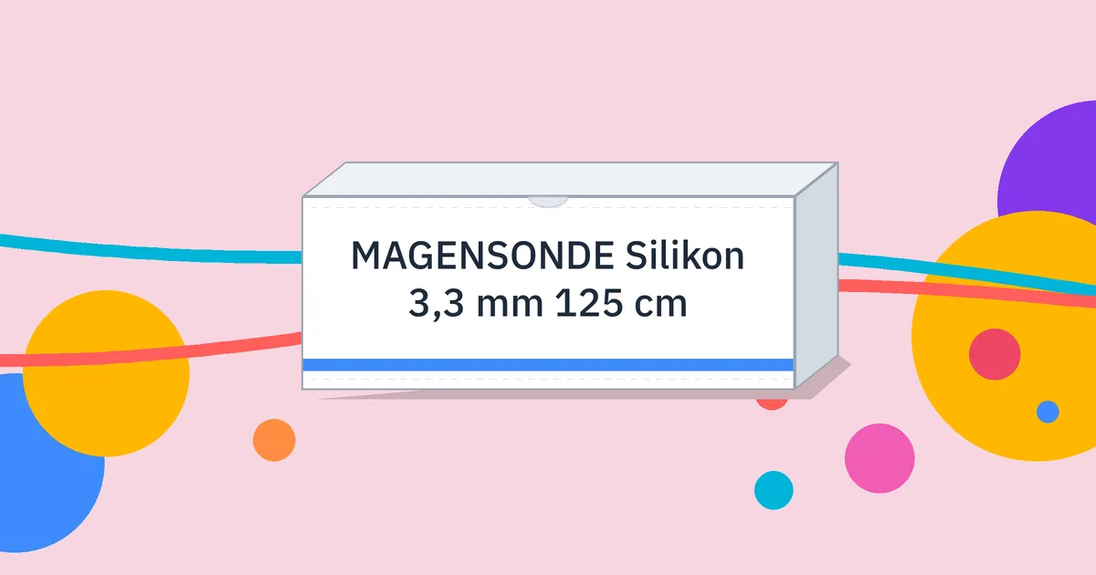 Symbolbild: Packung mit der Aufschrift MAGENSONDE Silikon 3,3 mm 125 cm (PZN 00989620) – Verfügbarkeit und Bezug in Apotheken in Frankfurt am Main
