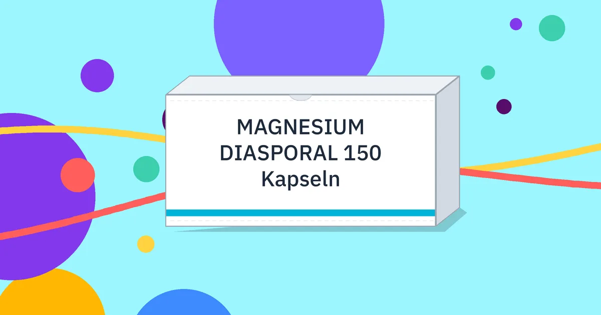 Symbolbild: Packung mit der Aufschrift MAGNESIUM DIASPORAL 150 Kapseln (PZN 07606071) – Verfügbarkeit und Bezug in Apotheken in Frankfurt am Main