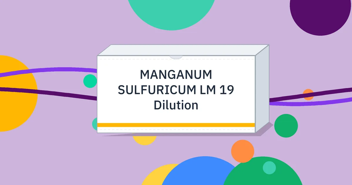 Symbolbild: Packung mit der Aufschrift MANGANUM SULFURICUM LM 19 Dilution (PZN 12946107) – Verfügbarkeit und Bezug in Apotheken in Frankfurt am Main