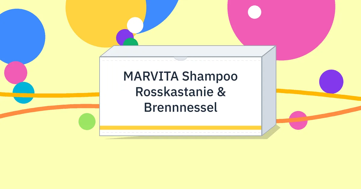 Symbolbild: Packung mit der Aufschrift MARVITA Shampoo Rosskastanie & Brennnessel (PZN 11331651) – Verfügbarkeit und Bezug in Apotheken in Frankfurt am Main