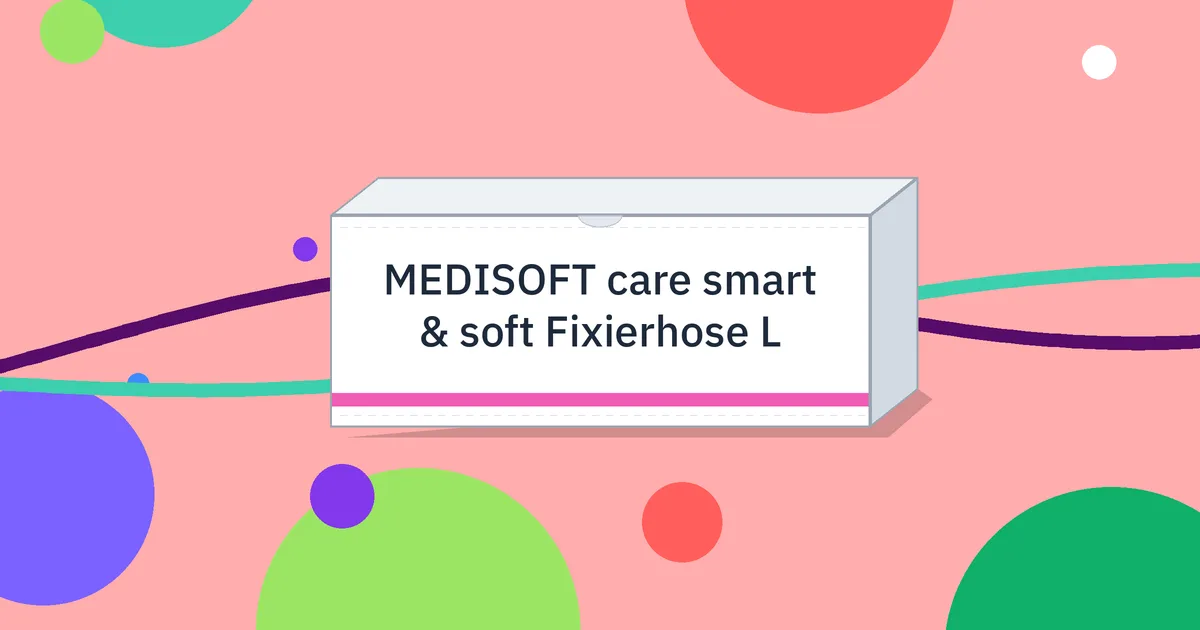 Symbolbild: Packung mit der Aufschrift MEDISOFT care smart & soft Fixierhose L (PZN 20134866) – Verfügbarkeit und Bezug in Apotheken in Frankfurt am Main