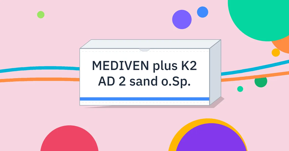 Symbolbild: Packung mit der Aufschrift MEDIVEN plus K2 AD 2 sand o.Sp. (PZN 18946226) – Verfügbarkeit und Bezug in Apotheken in Frankfurt am Main
