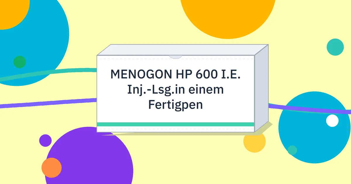 Symbolbild: Packung mit der Aufschrift MENOGON HP 600 I.E. Inj.-Lsg.in einem Fertigpen (PZN 17982036) – Verfügbarkeit und Bezug in Apotheken in Frankfurt am Main