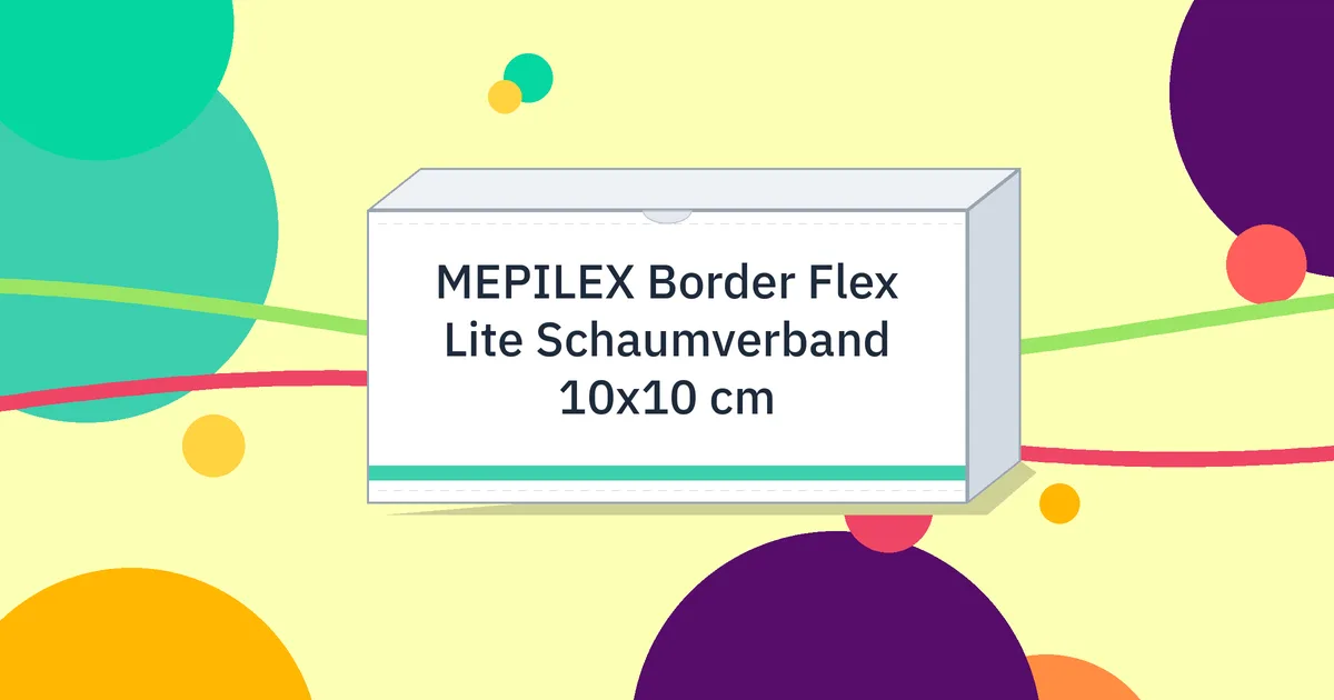 Symbolbild: Packung mit der Aufschrift MEPILEX Border Flex Lite Schaumverband 10x10 cm (PZN 20412325) – Verfügbarkeit und Bezug in Apotheken in Frankfurt am Main