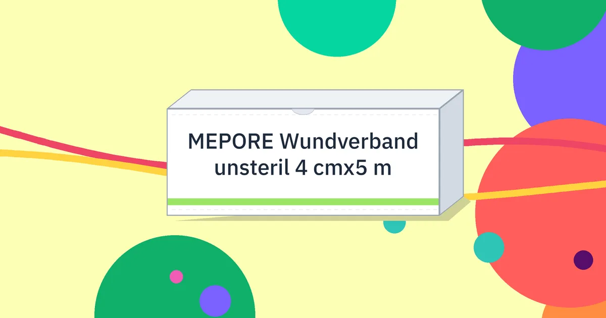 Symbolbild: Packung mit der Aufschrift MEPORE Wundverband unsteril 4 cmx5 m (PZN 11003183) – Verfügbarkeit und Bezug in Apotheken in Frankfurt am Main