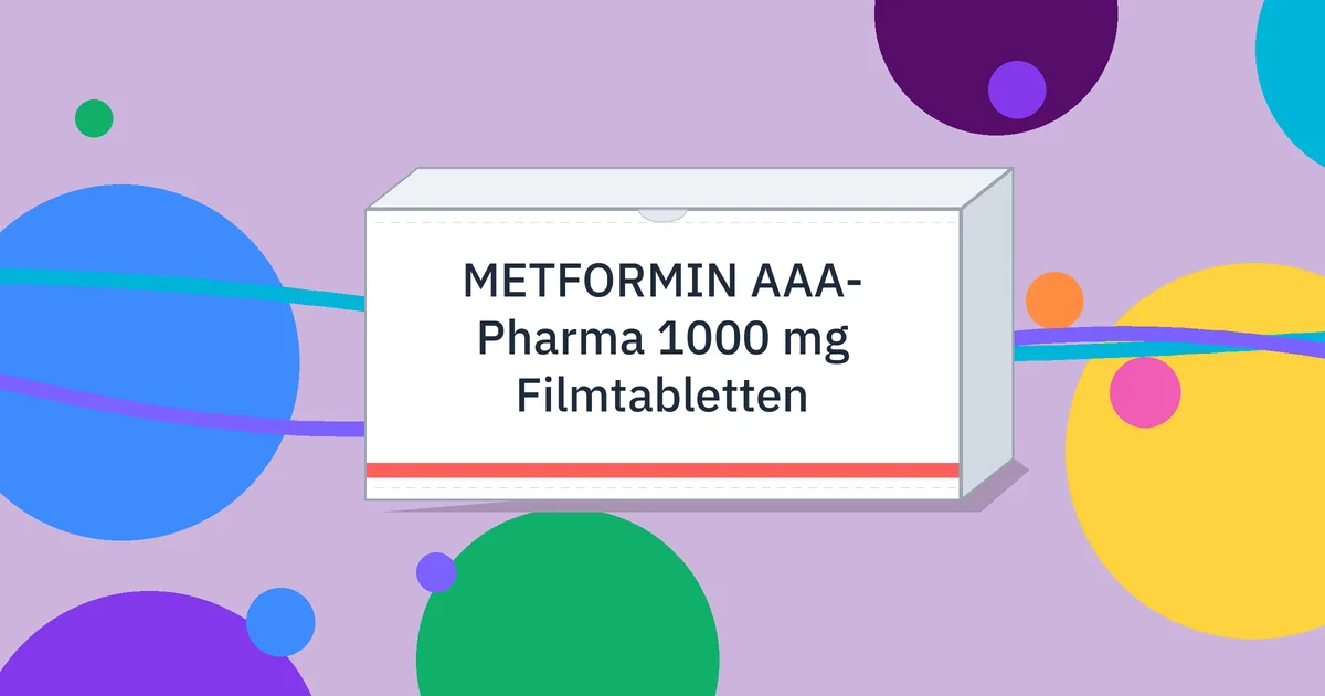 Symbolbild: Packung mit der Aufschrift METFORMIN AAA-Pharma 1000 mg Filmtabletten (PZN 20058208) – Verfügbarkeit und Bezug in Apotheken in Frankfurt am Main