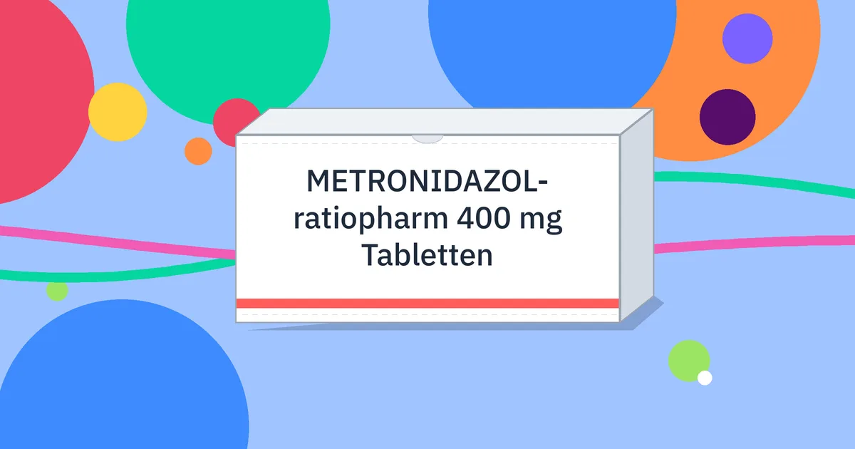 Symbolbild: Packung mit der Aufschrift METRONIDAZOL-ratiopharm 400 mg Tabletten (PZN 00046367) – Verfügbarkeit und Bezug in Apotheken in Frankfurt am Main