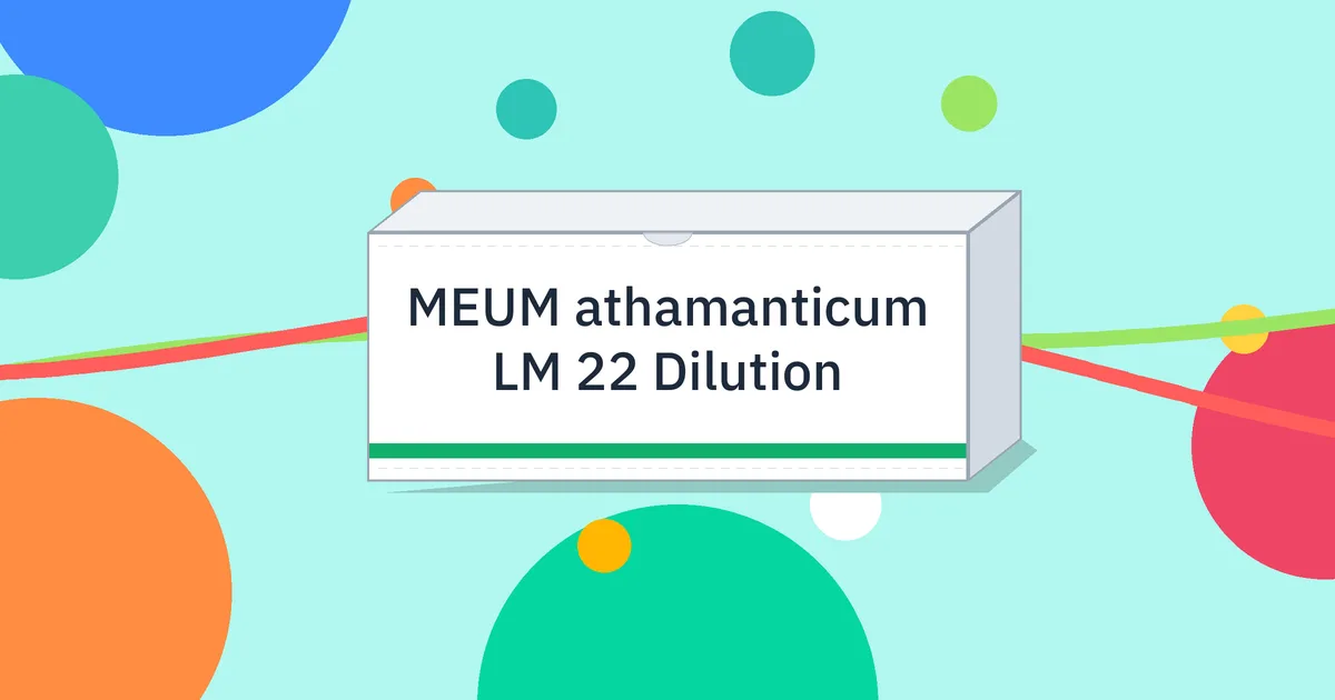 Symbolbild: Packung mit der Aufschrift MEUM athamanticum LM 22 Dilution (PZN 13607614) – Verfügbarkeit und Bezug in Apotheken in Frankfurt am Main