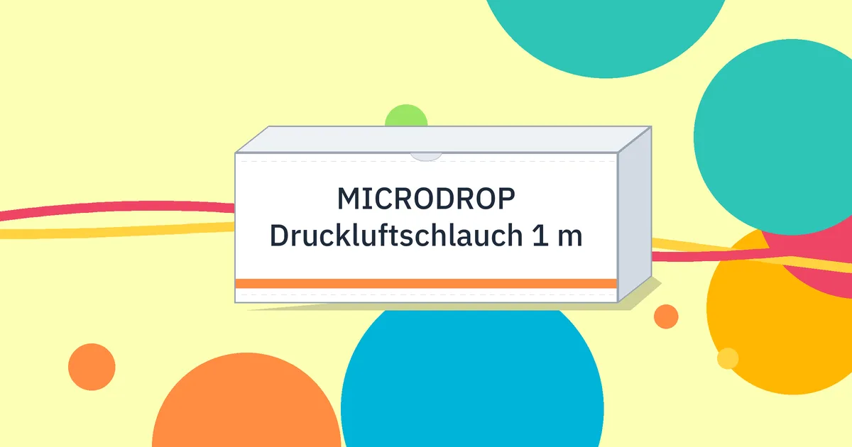 Symbolbild: Packung mit der Aufschrift MICRODROP Druckluftschlauch 1 m (PZN 12955365) – Verfügbarkeit und Bezug in Apotheken in Frankfurt am Main