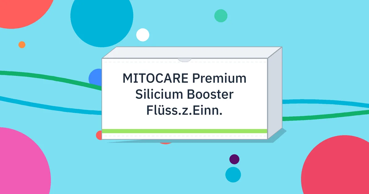 Symbolbild: Packung mit der Aufschrift MITOCARE Premium Silicium Booster Flüss.z.Einn. (PZN 20181297) – Verfügbarkeit und Bezug in Apotheken in Frankfurt am Main