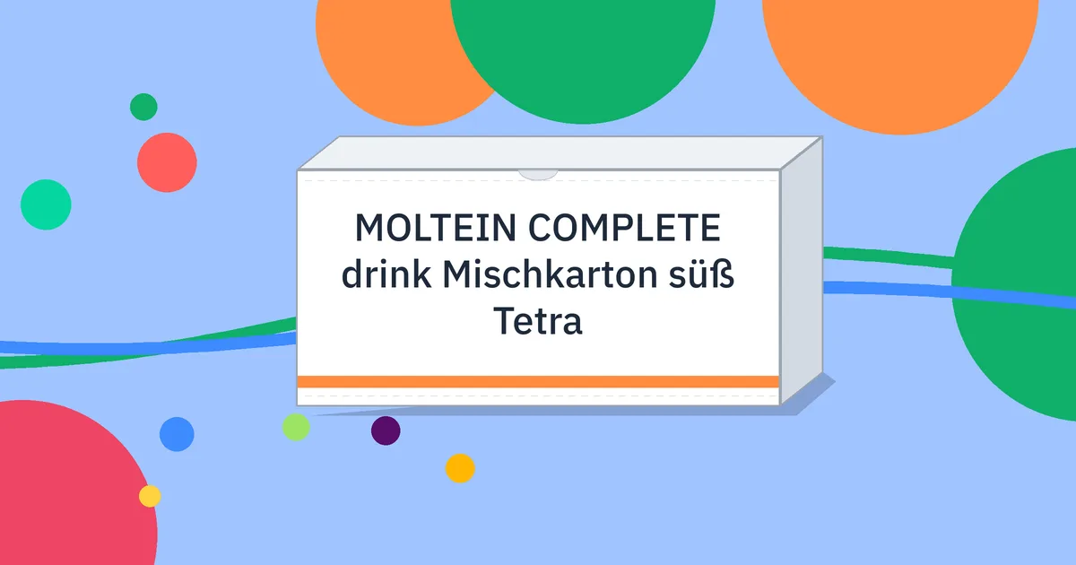 Symbolbild: Packung mit der Aufschrift MOLTEIN COMPLETE drink Mischkarton süß Tetra (PZN 20333844) – Verfügbarkeit und Bezug in Apotheken in Frankfurt am Main