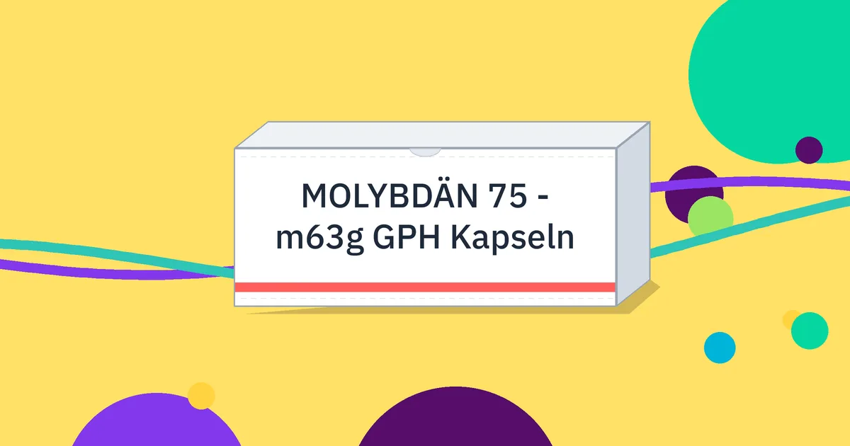 Symbolbild: Packung mit der Aufschrift MOLYBDÄN 75 -m63g GPH Kapseln (PZN 01696239) – Verfügbarkeit und Bezug in Apotheken in Frankfurt am Main