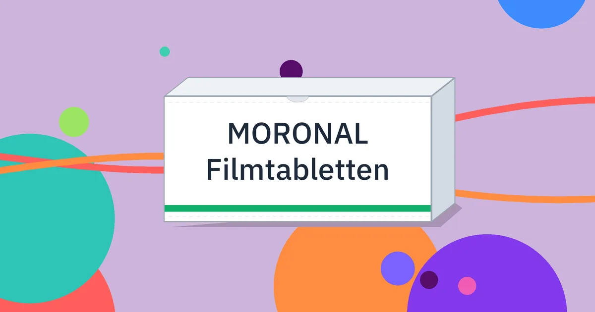 Symbolbild: Packung mit der Aufschrift MORONAL Filmtabletten (PZN 09717308) – Verfügbarkeit und Bezug in Apotheken in Frankfurt am Main