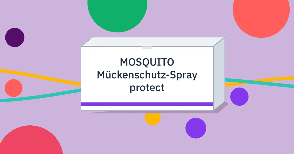 Symbolbild: Packung mit der Aufschrift MOSQUITO Mückenschutz-Spray protect (PZN 17610352) – Verfügbarkeit und Bezug in Apotheken in Frankfurt am Main