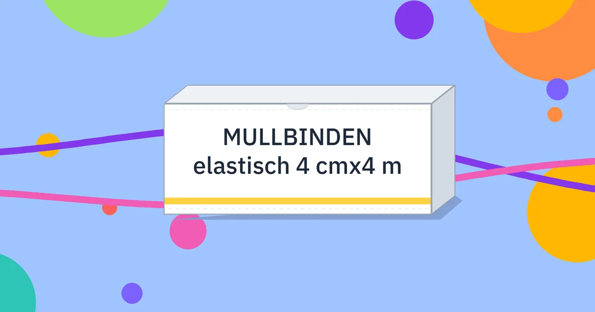 Symbolbild: Packung mit der Aufschrift MULLBINDEN elastisch 4 cmx4 m (PZN 01651768) – Verfügbarkeit und Bezug in Apotheken in Frankfurt am Main
