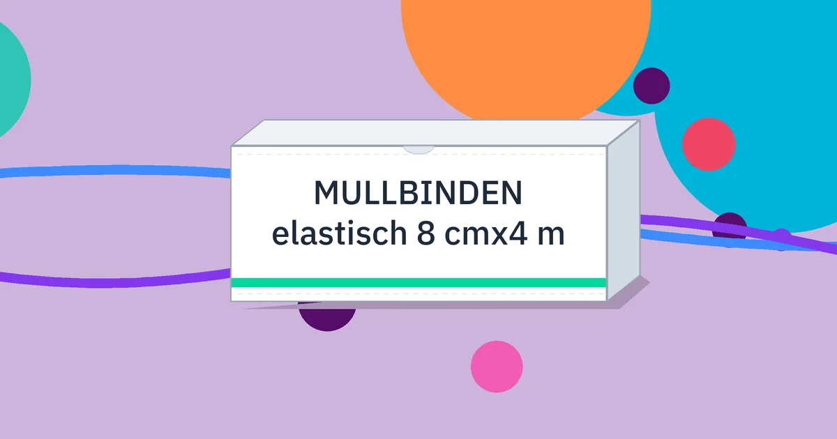 Symbolbild: Packung mit der Aufschrift MULLBINDEN elastisch 8 cmx4 m (PZN 04095078) – Verfügbarkeit und Bezug in Apotheken in Frankfurt am Main