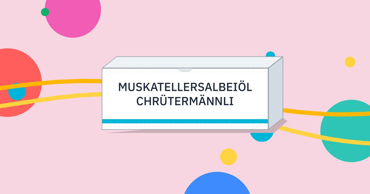 Symbolbild: Packung mit der Aufschrift MUSKATELLERSALBEIÖL CHRÜTERMÄNNLI (PZN 07197000) – Verfügbarkeit und Bezug in Apotheken in Frankfurt am Main