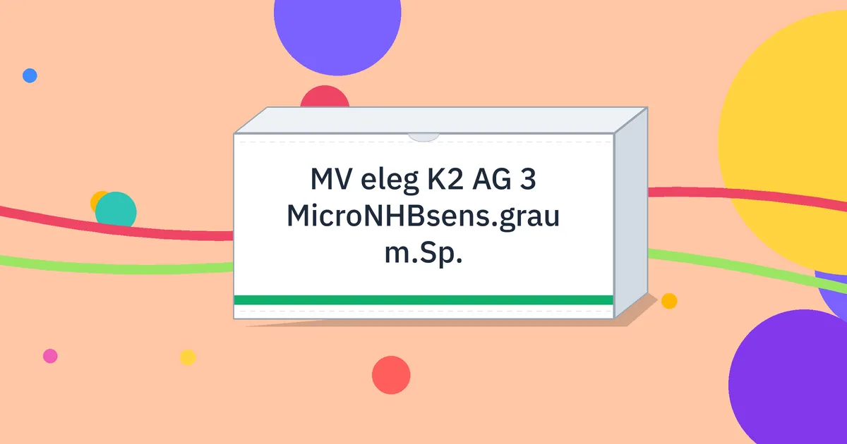 Symbolbild: Packung mit der Aufschrift MV eleg K2 AG 3 MicroNHBsens.grau m.Sp. (PZN 18930219) – Verfügbarkeit und Bezug in Apotheken in Frankfurt am Main